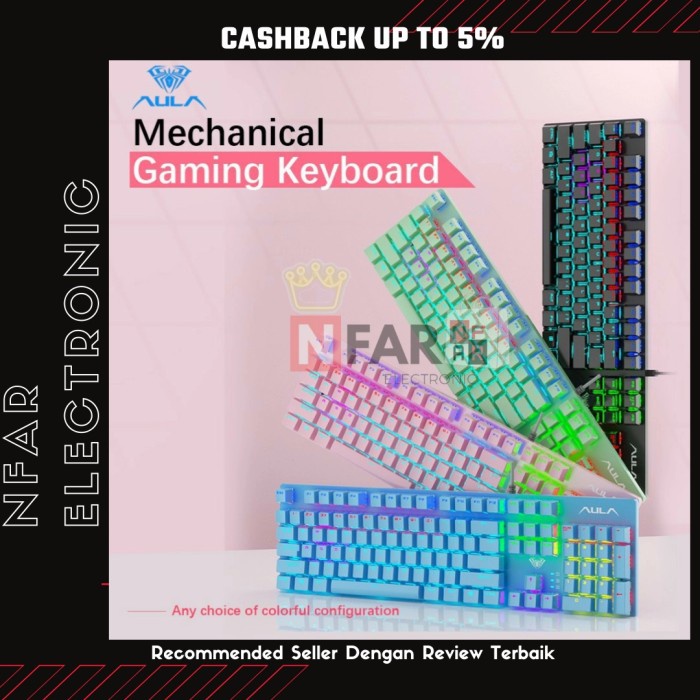 Jual Keyboard Gaming Mechanical RGB Aula S-2022 Keyboard Gaming Pink ...