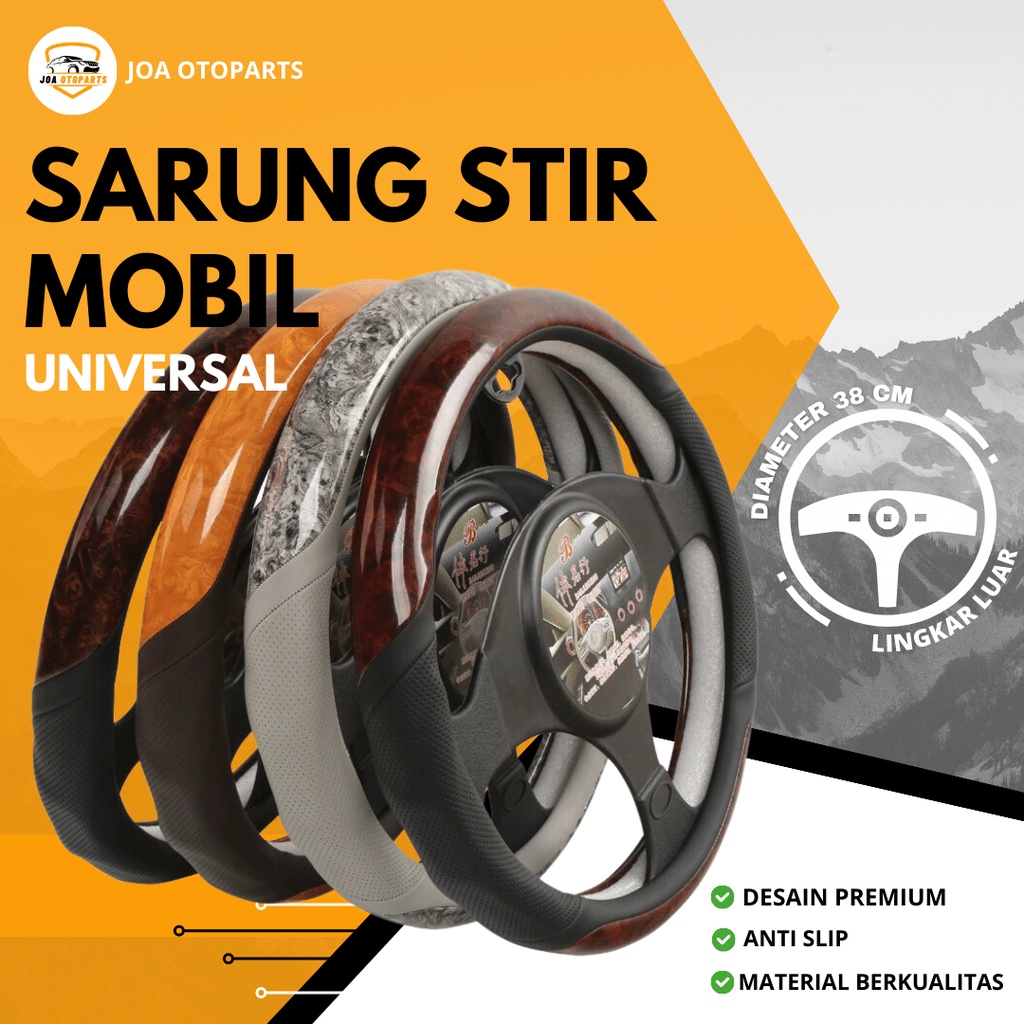 Jual Sarung Setir / Stir Mobil Kulit Premium Motif Kayu Anti Slip ...