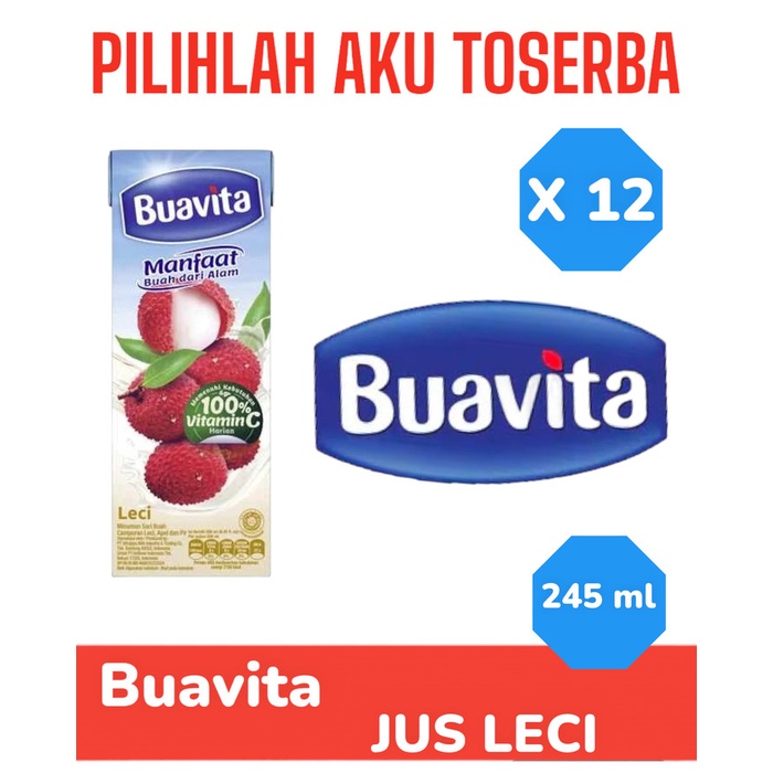 Jual BUAVITA LYCHEE Jus Leci 245 ml - ( HARGA 12 pcs ) | Shopee Indonesia