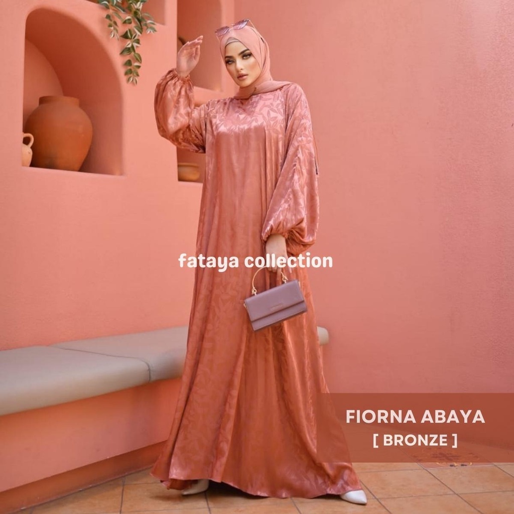 Jual Fataya Collection FIORNA Abaya Series Motif Daun Embossed - Kain ...