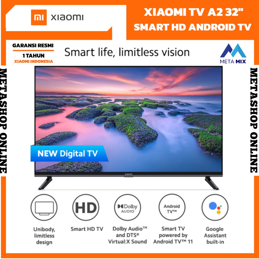 Jual Xiaomi TV A2 32" Smart HD Dolby Audio Android TV Mi 32 Inch ...