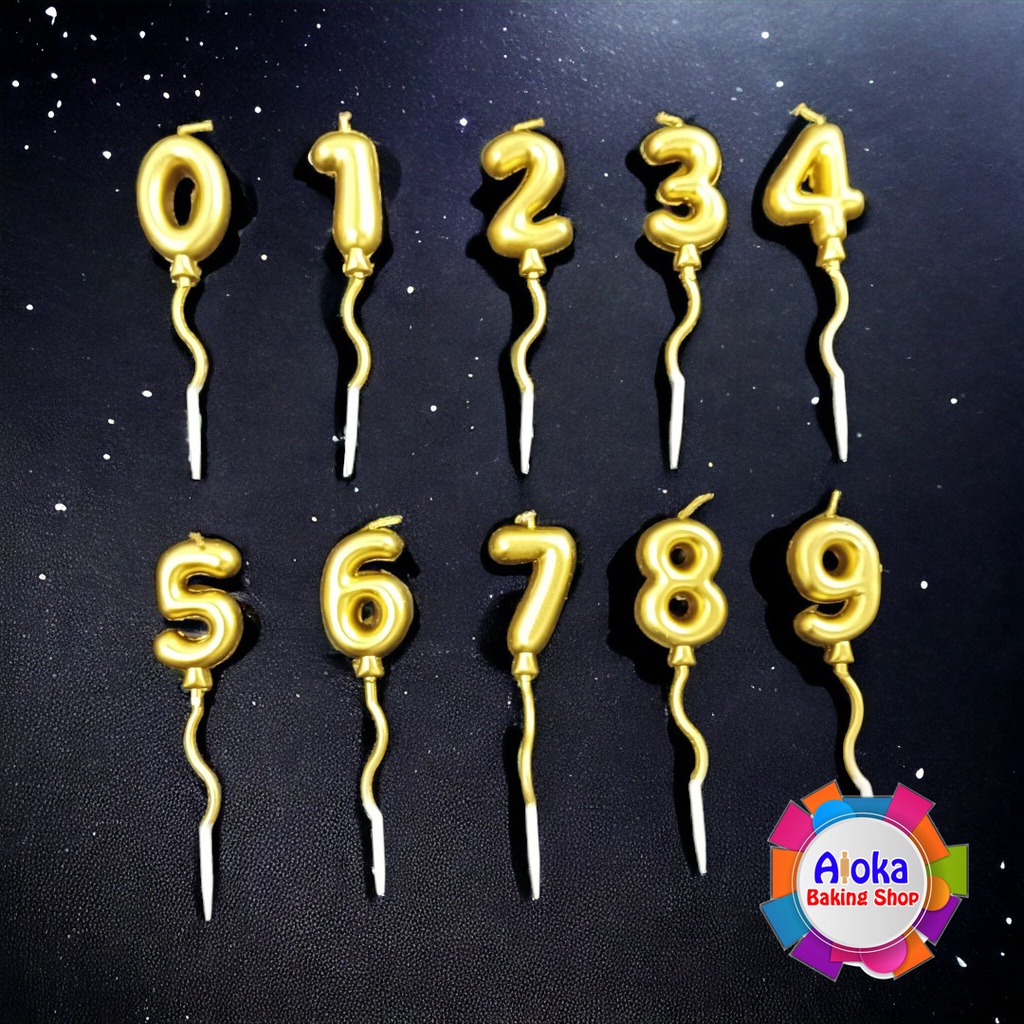 Jual Lilin angka ulang tahun Balon Emas Silver dkk / happy birthday ...
