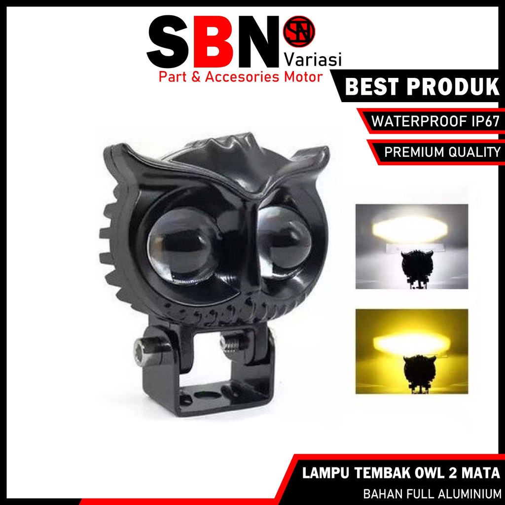 Jual LAMPU TEMBAK OWL 2 MATA LED SUPER TERANG SOROT FOGLAMP MODEL ...