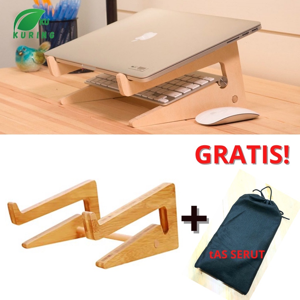 Jual Promo Wood laptop stand note book stand portable unik meja laptop ...