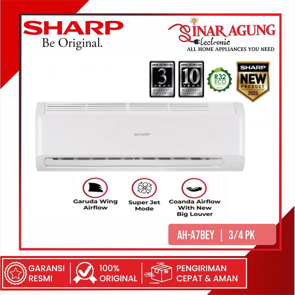 Jual [COD] AC SHARP JETSTREAM 3/4 PK AH-A7BEY 7BEY GARANSI RESMI | Shopee Indonesia