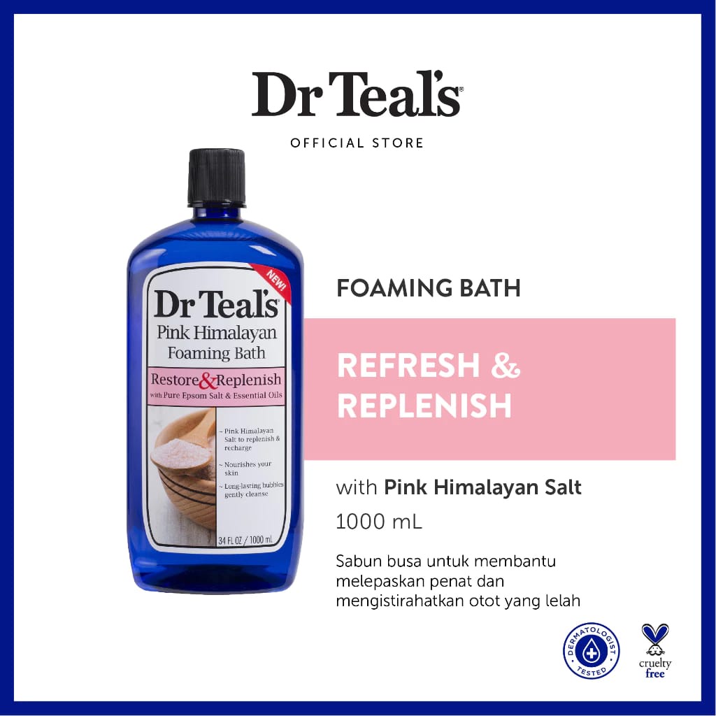 Jual DR TEAL’S Pink Himalayan Foaming Bath Refresh & Replenish | Shopee ...