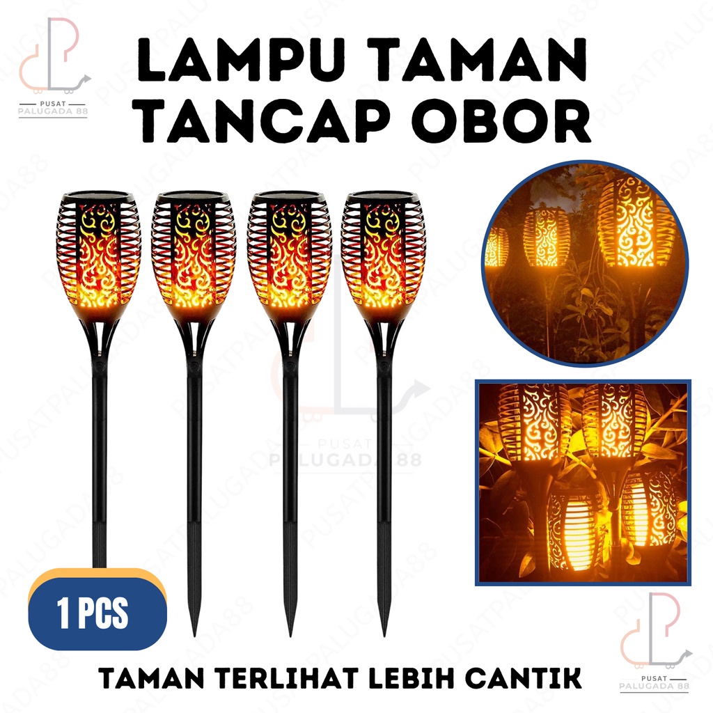 Jual Lampu Taman Tancap Tenaga Surya Model Obor Lampu Taman Solar Led ...