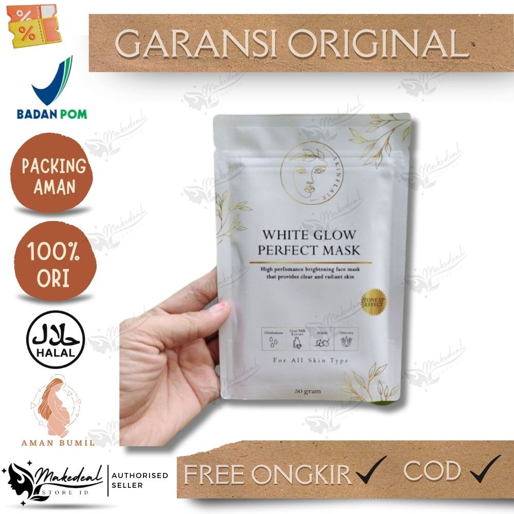 Jual SKINFLAIR WHITE GLOW PERFECT MASK POWDER MASKER WHITENING GLOWING ...