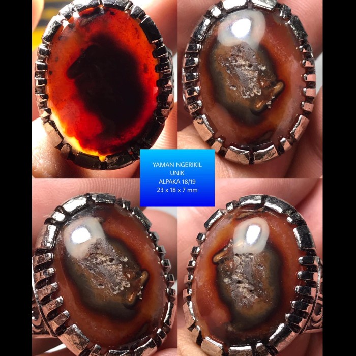 Jual Cincin Batu Akik Natural Motif Gambar Yaman Kuno Old Tua Unik ...
