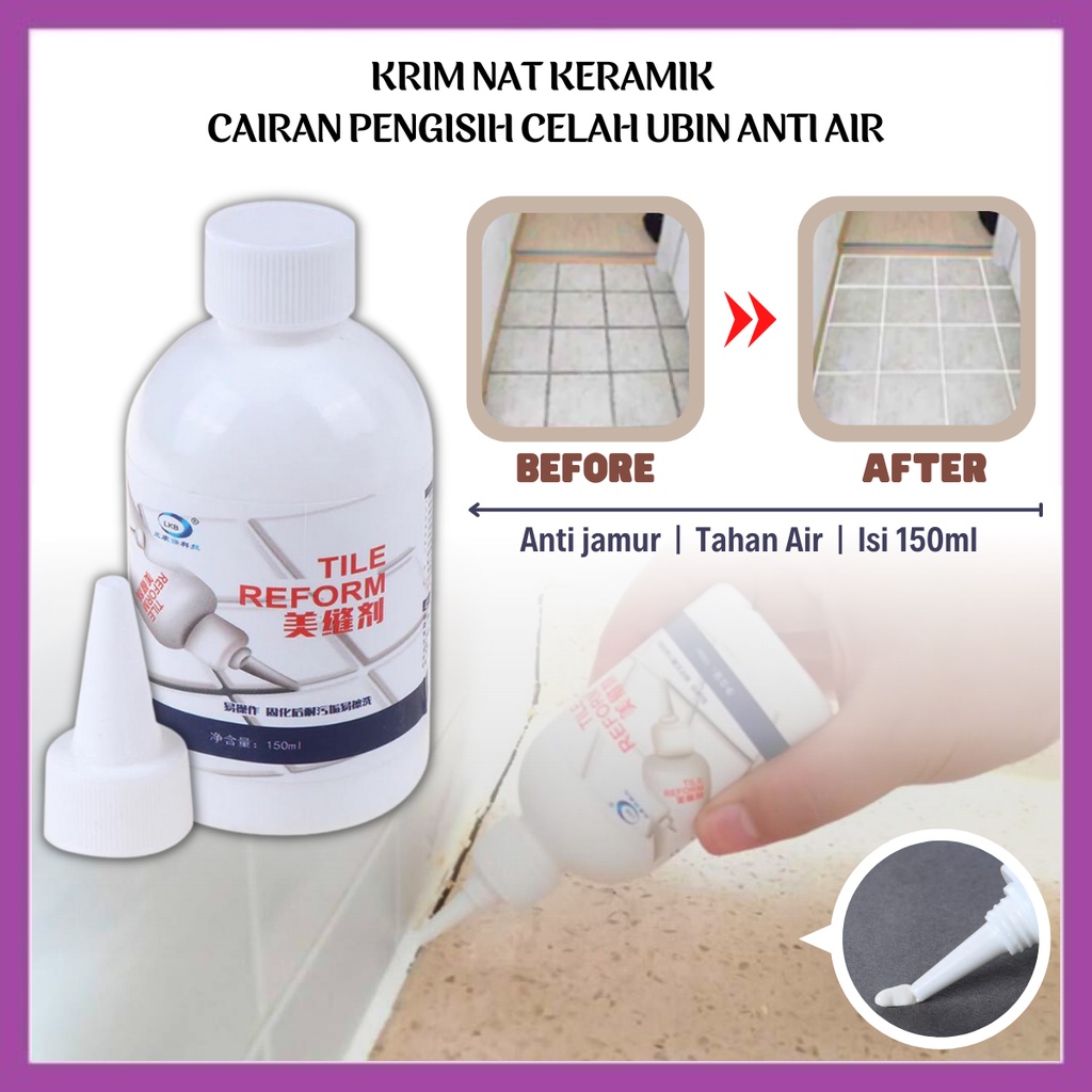 Jual ATS KRIM NAT KERAMIK PENGISI CELAH LANTAI 150ml ANTI JAMUR TILE ...