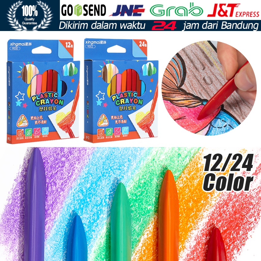 Jual 12/24 Colors Crayon Warna / Pensil Warna / Tidak Beracun Krayon ...