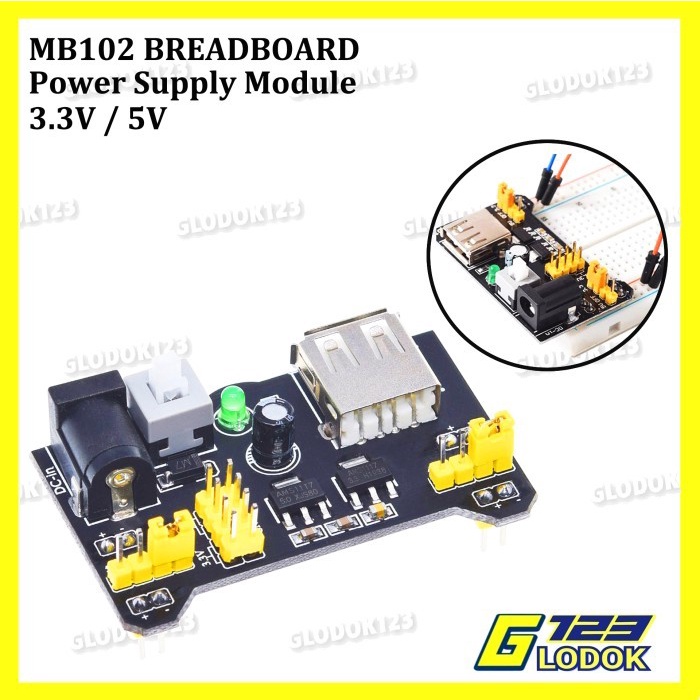 Jual MB102 Breadboard Power Supply Module 3.3V 5V Modul PSU Project Arduino | Shopee Indonesia