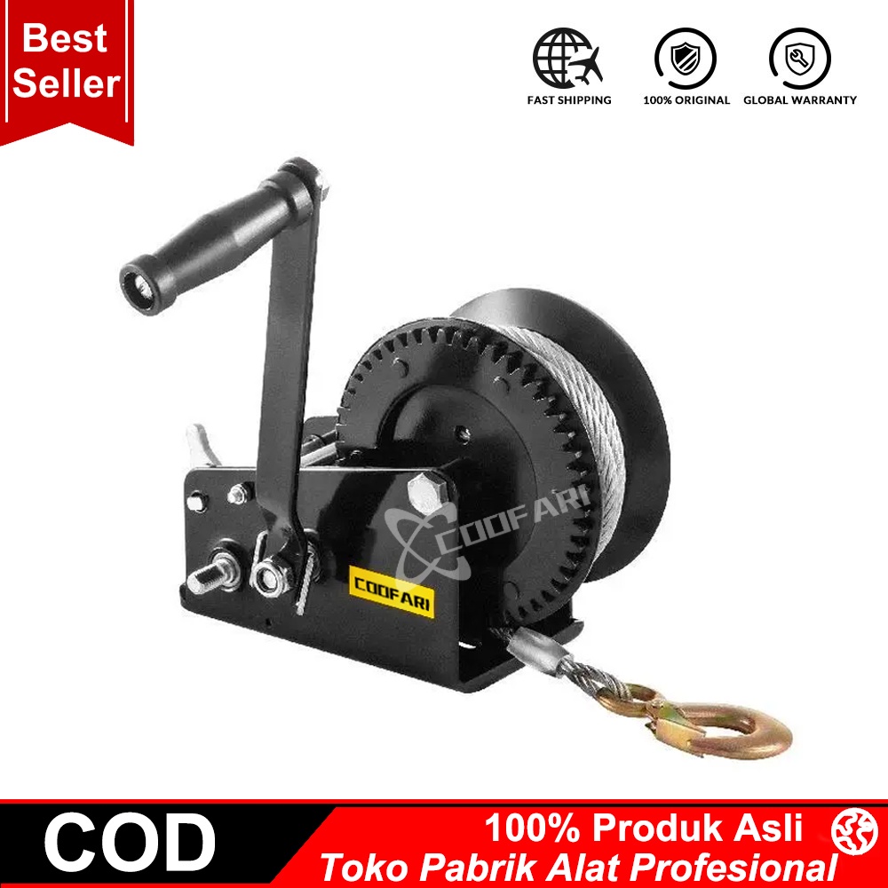 Jual Hand Winch 1100KG Katrol Tangan Manual 2500LBS Kapal Boat Sling ...