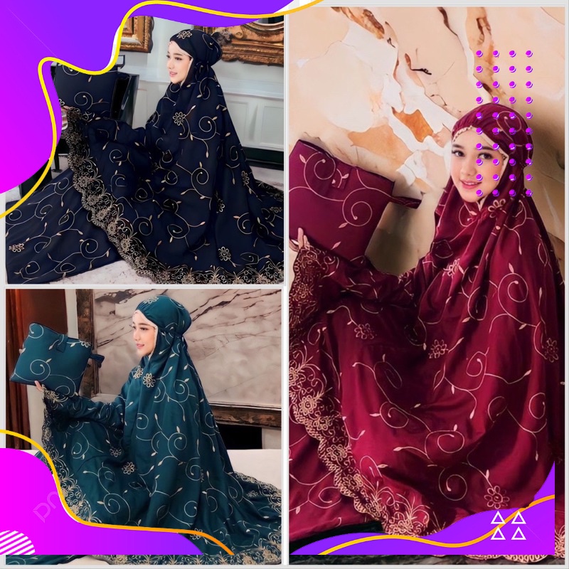 Jual Mukena GRACELLA PREMIUM Jumbo Mukenah Sholat Dewasa Full Bordir ...