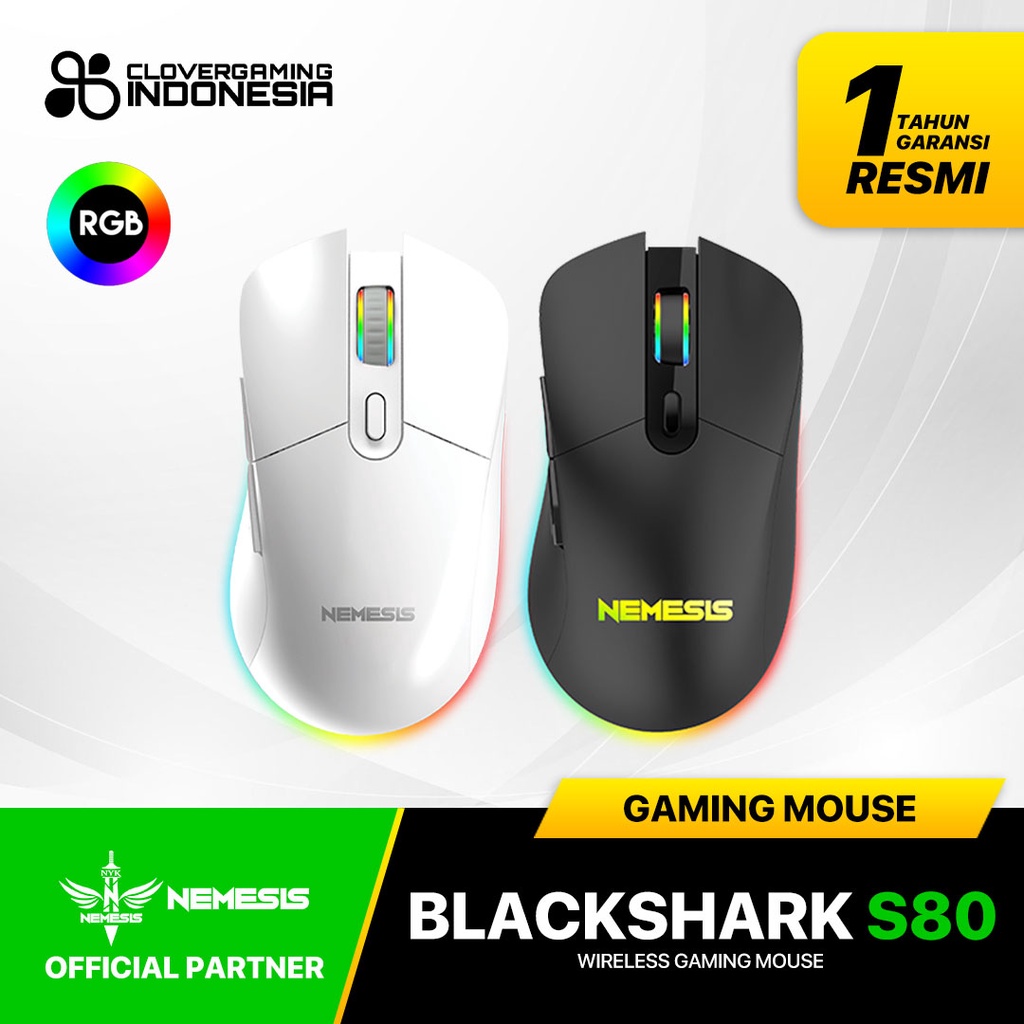 Jual NYK BLACKSHARK S-80 RGB - S80 S 80 Wireless Gaming Mouse | Shopee ...