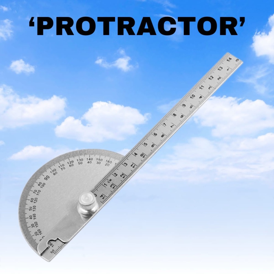 Jual Penggaris Busur Derajat stainless steel Protractor 180 degree ...