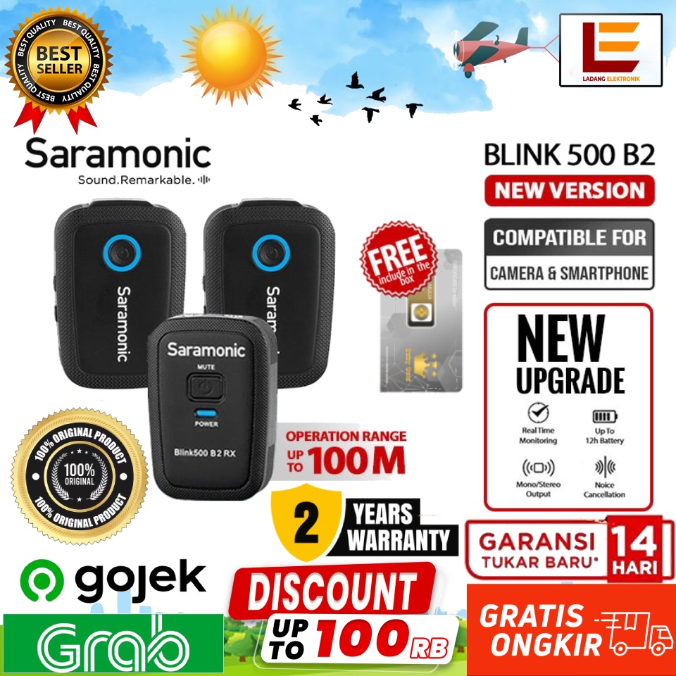 Jual Saramonic Blink 500 B2 New Version Wireless Microphone Blink500