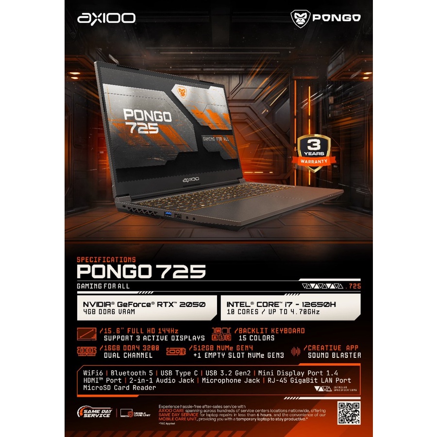 Jual Axioo Pongo 725 RTX2050 4GB I7 12650H 32GB 512GB 15.6FHD 144HZ ...