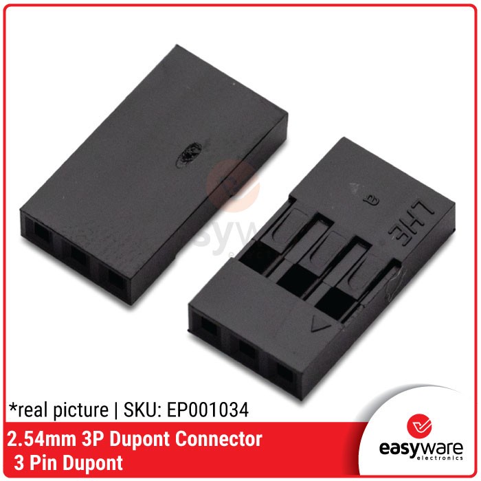 Jual Black housing dupont connector 3P 3 pin housing connector 2.54mm ...