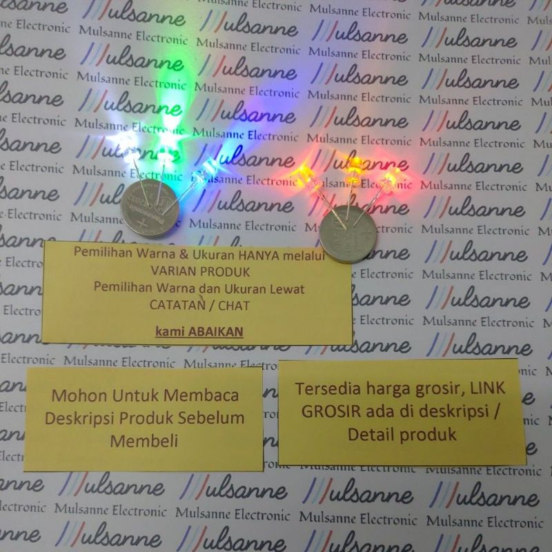 Jual LED 5mm Warna Merah / Putih / Biru / Orange / Hijau / Kuning ...