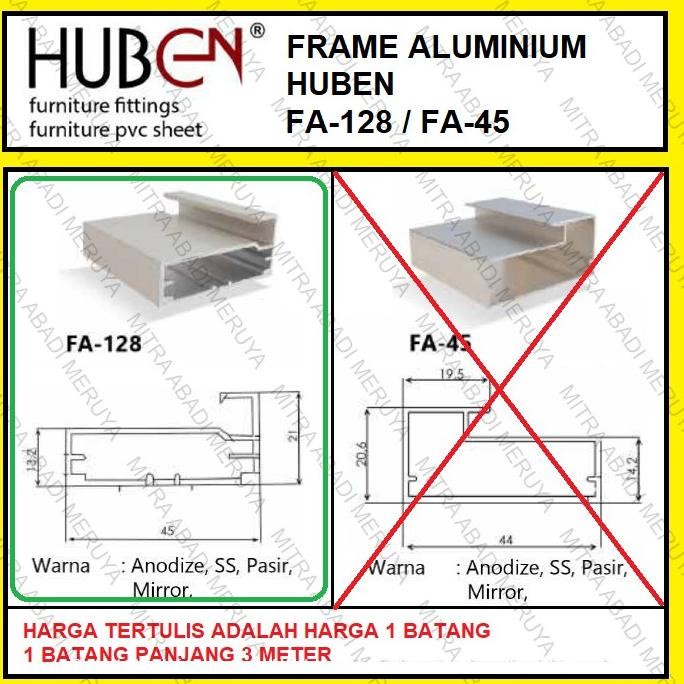 Jual Profil Frame Handle Alumunium Aluminium Huben Fa 128 Fa128 Fa-128 ...