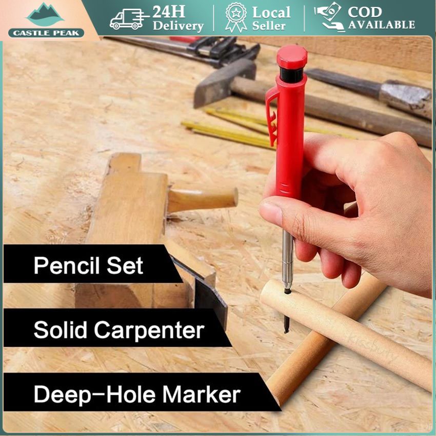 Jual Pensil Tukang Carpenter Pencil Refill Solid Rautan Otomatis ...