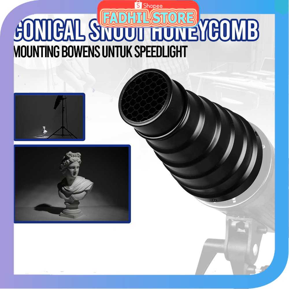 Jual FS - Bowens Mount Conical Snoot Honeycomb for Speedlight Fotografi ...