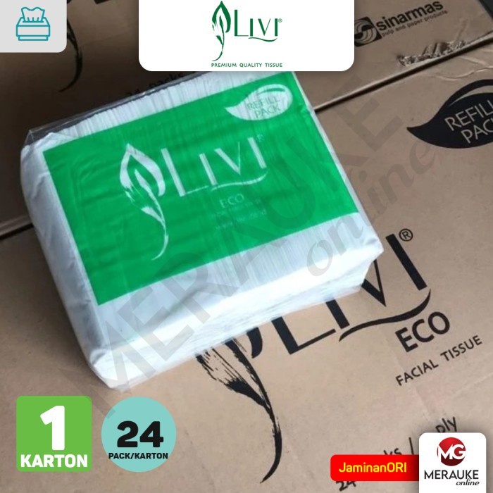 Jual LIVI Eco Facial Tissue Refill Pack 554gr (1 KARTON isi 24 Pack ...