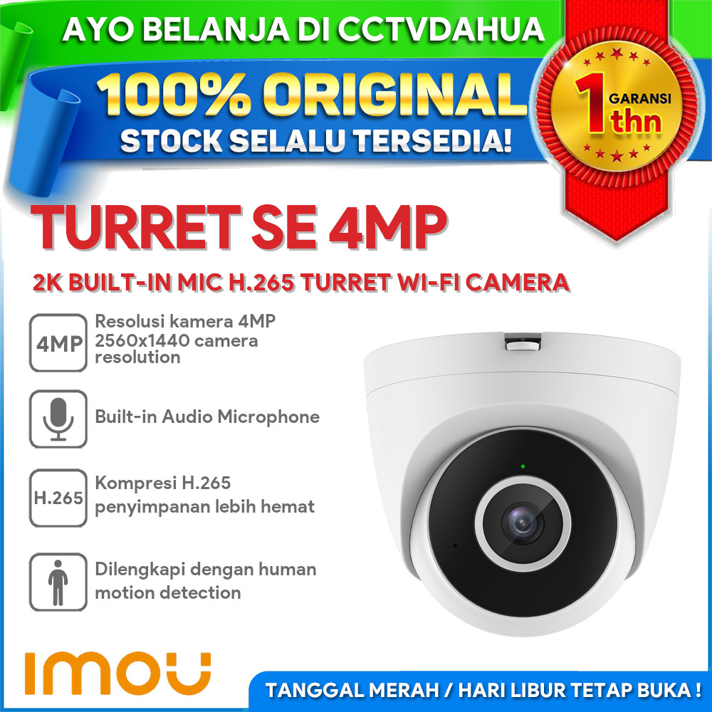 Jual IMOU IPC-T42EP TURRET SE 4MP 2K AUDIO H.265 TURRET WIFI IP CAMERA ...