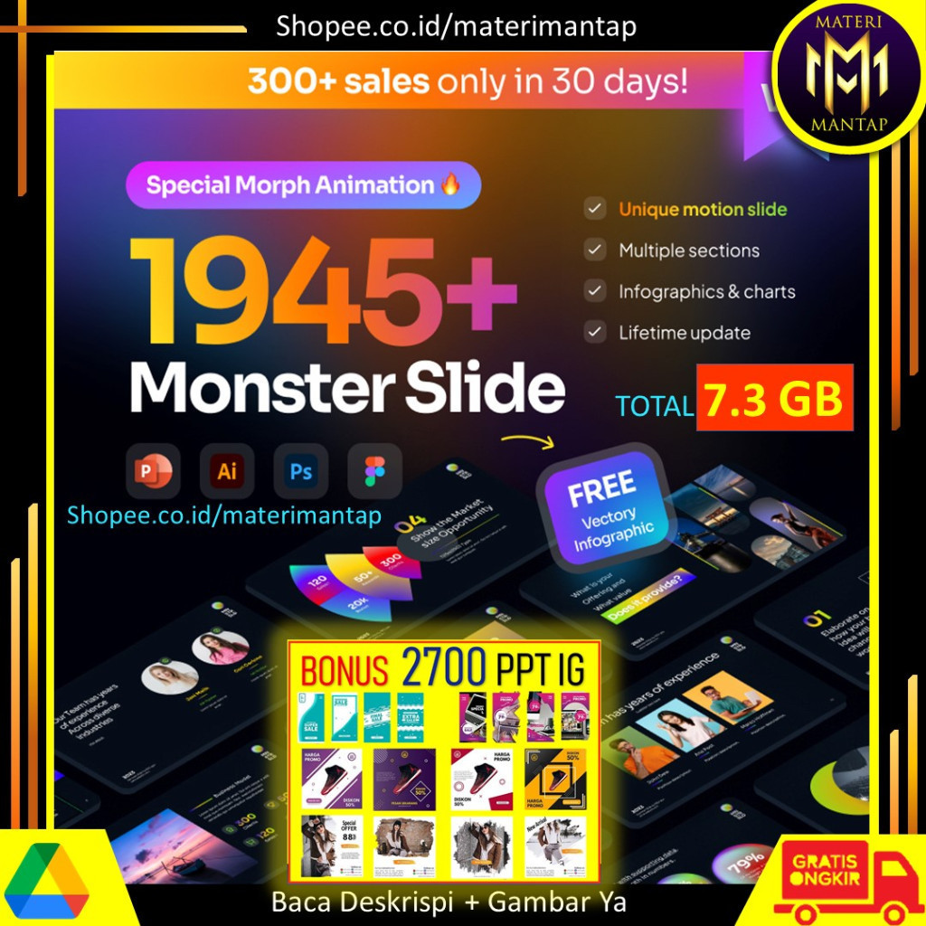 Jual Monster Slides Premium 1945 PowerPoint Presentation Template ...