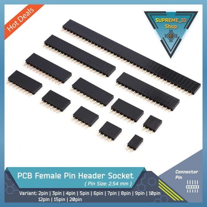 Jual High Quality Copper PCB Female Pin Header Socket (2.54mm pin ...