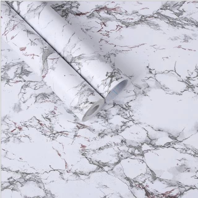 Jual Wallpaper Dinding murah Marmer Bercak Hitam Merah 8m s/d 9m x 45cm ...