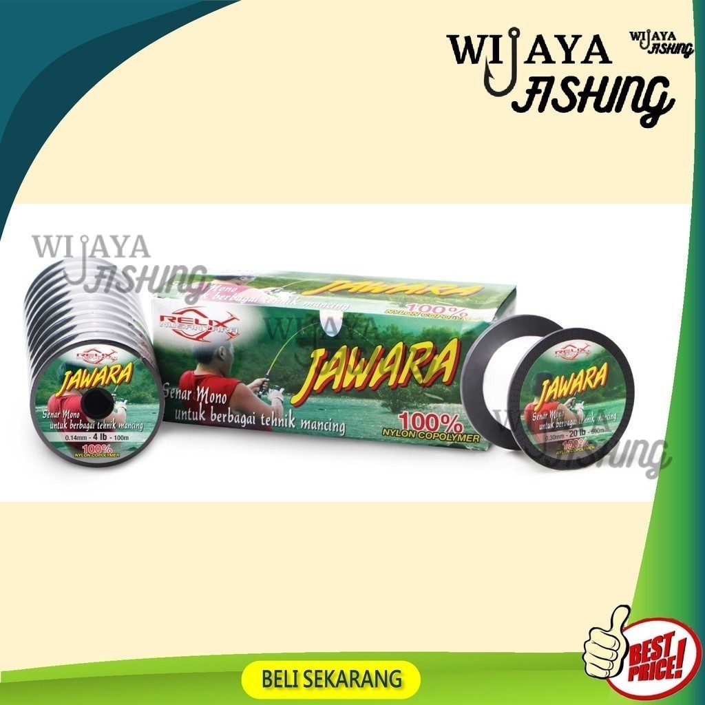 Jual Senar Pancing Jawara 100m connecting 10 roll Relix nusantara CLEAR ...