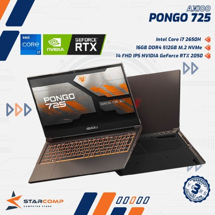 Jual AXIOO Pongo 725 Intel Core i7-12650H RTX2050 512GB 16GB 15,6 ...