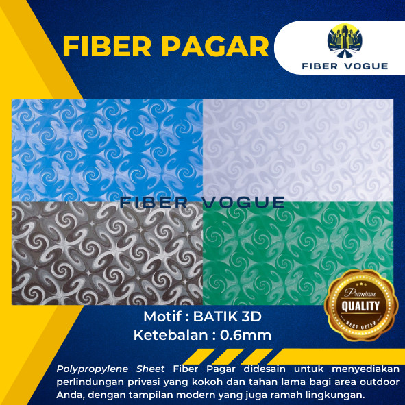 Jual [FIBERVOGUE] Fiber Plat Roll Penutup Pagar Motif BATIK 3D Top ...