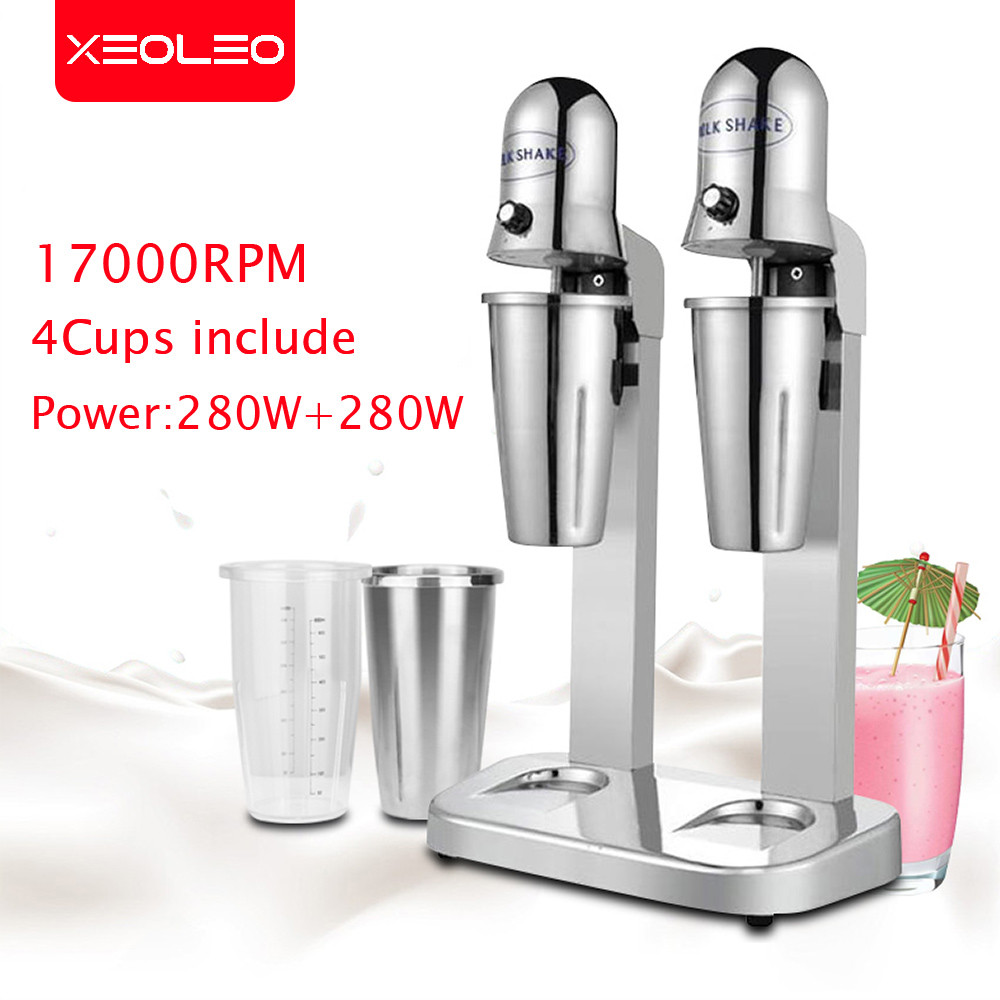 Jual XEOLEO Milk shake machine Double cups Milkshaker Stainless steel ...
