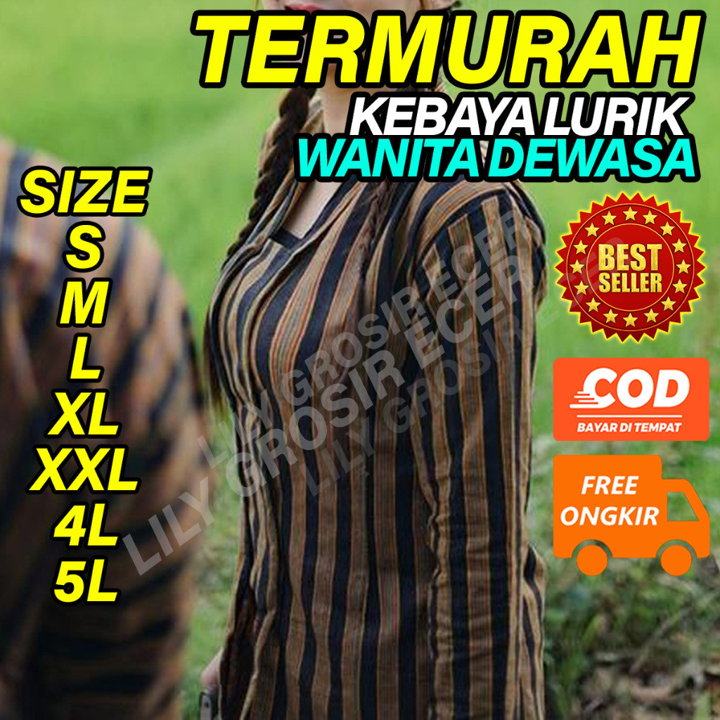 Jual READYY Baju lurik wanita Baju kebaya adat jawa Baju surjan lurik ...