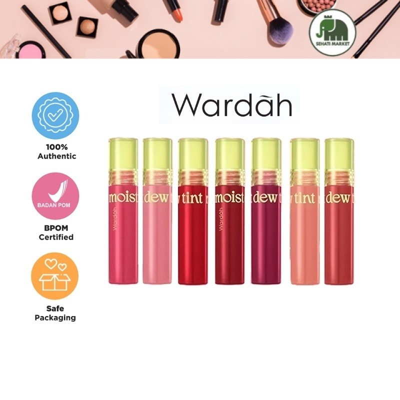 Jual WARDAH Moist Dew Tint 3g - Liptint Bibir Lembab Glossy | Shopee ...