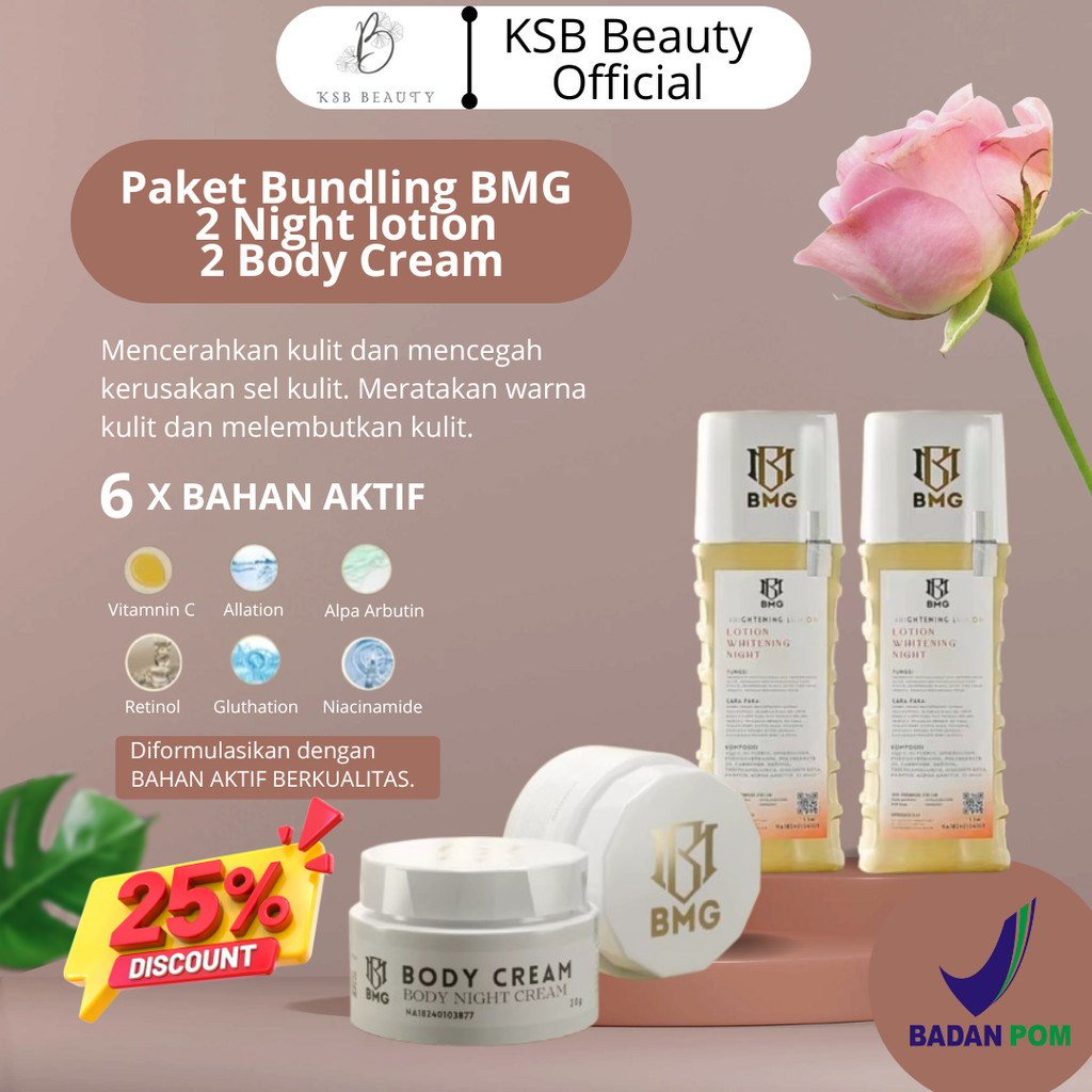 Jual PAKET BMG CEPAT PUTIH ( 2 LOTION MALAM KUNING DAN 2 BODY NIGHT ...