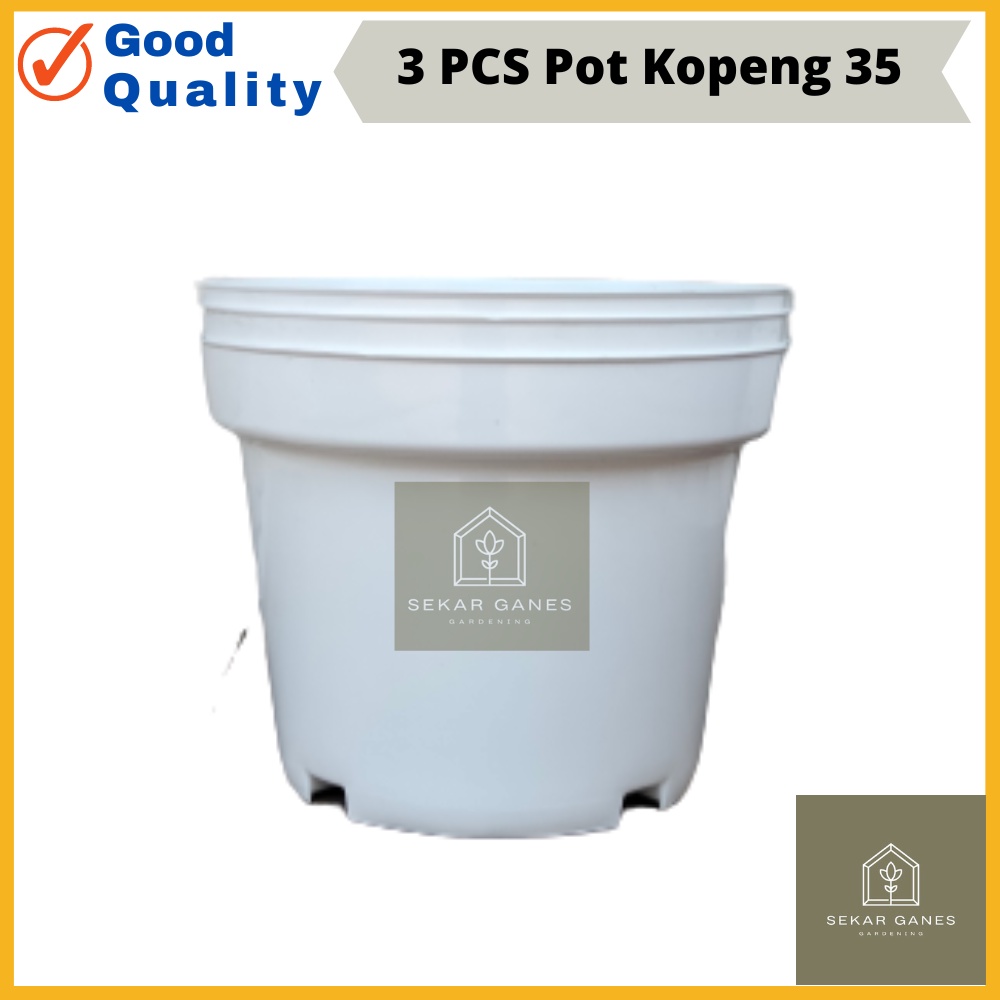 Jual 3pcs Pot Kopeng 35 Putih Besar Jumbo Plastik Ukuran 40cm 50cm 70 ...