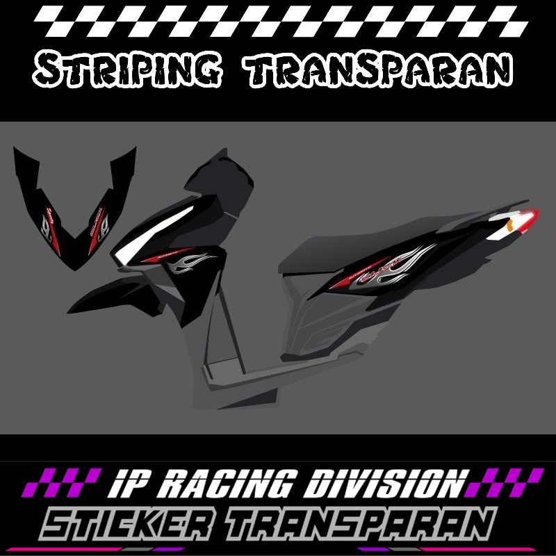 Jual STIKER UV striping sticker vario led old 125/150 motif api v4 ...