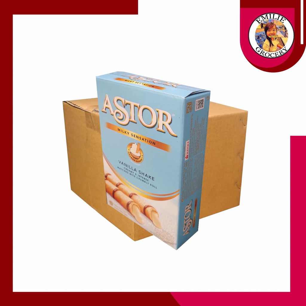 Jual Paket Astor Wafer Stick Vanila Vanilla Shake Kotak Box 40gram 40 ...