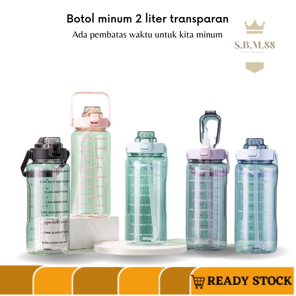 Jual SM88 - E103-Botol 2 Liter TRANSPARAN BENING / Botol Penanda waktu ...