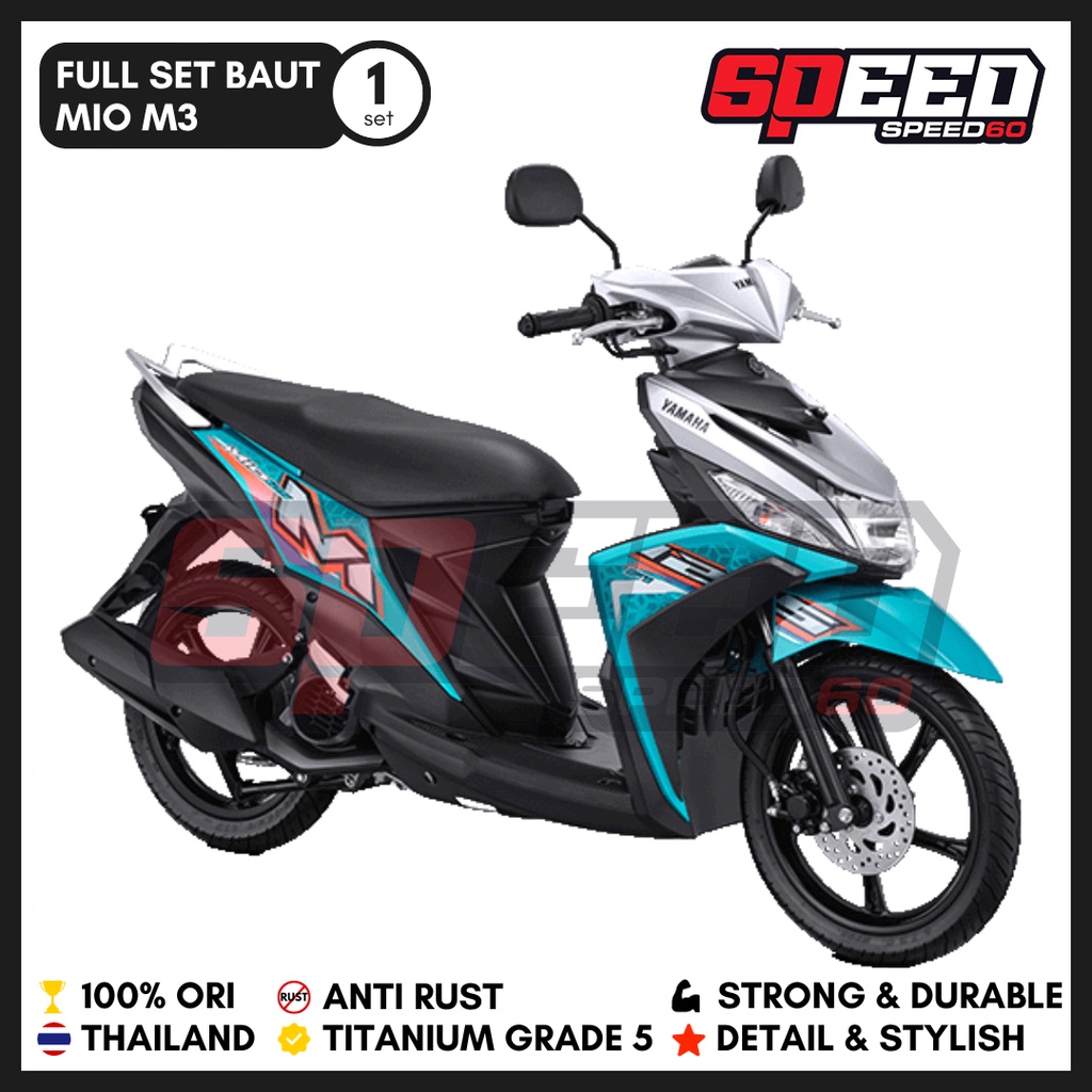 Jual Titanium Full Set Baut Yamaha Mio M3 Fino 125 Grade 5 King Nut ...