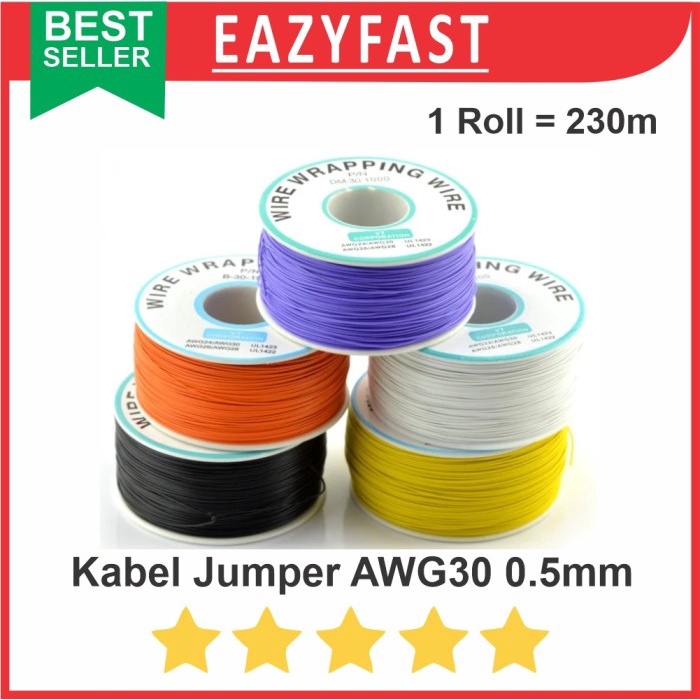Jual Wrapping Wire Kabel Kawat Jumper AWG 30 Wraping 1 Roll Gulung 230m | Shopee Indonesia