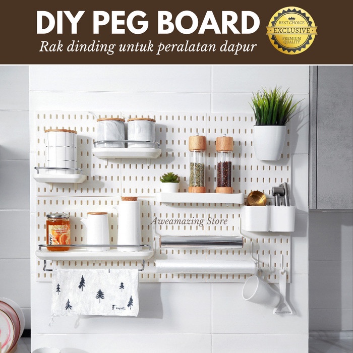 Jual DIY Pegboard Papan Gantung Dinding Lubang Dapur Display Wall ...