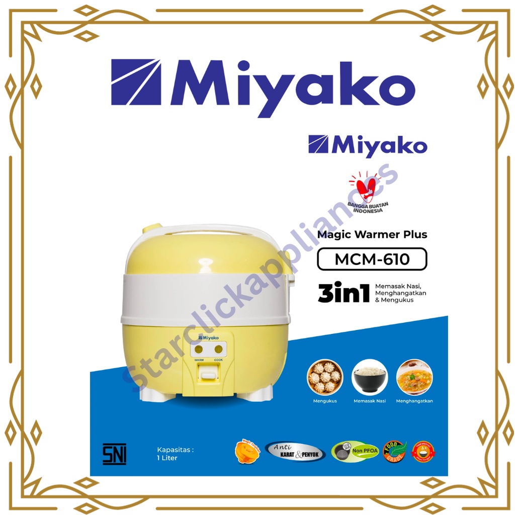 Jual Miyako Rice Cooker 3 in 1 MCM-610 / MCM 610 / MCM610 [1 Liter ...