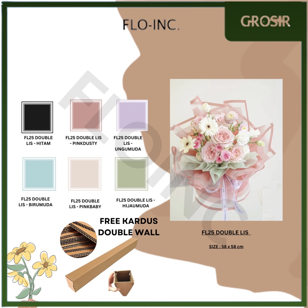 Jual FLO-INC. - (5 LEMBAR) - FL25 DOUBLE LIS Kertas Bunga Paper Buket ...