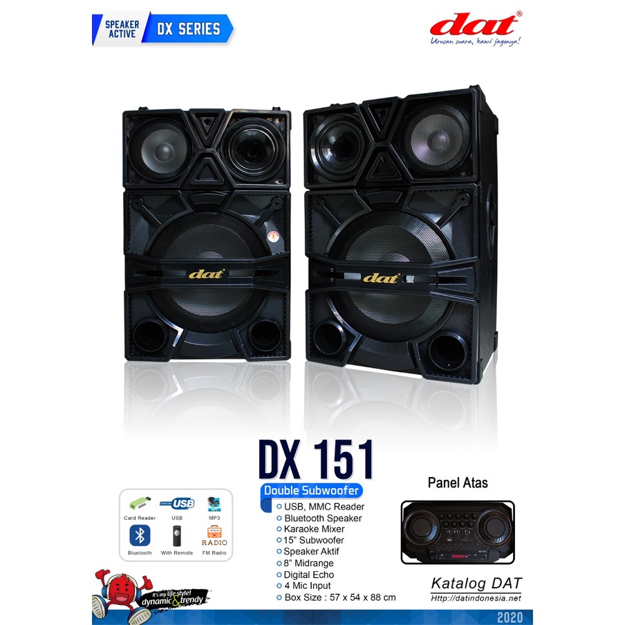 Jual Speaker Aktif DAT DX 151 / DX151 Bluetooth 15 Inch x2 | Shopee Indonesia