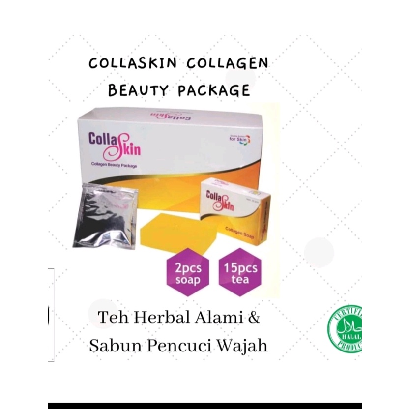 Jual COLASKIN Collagen beauty package(sabun + teh) | Shopee Indonesia